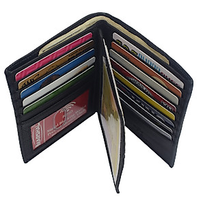 Marshal RFID Blocking Bifold Hipster Multi Credit Card ID Holder Wallet Leather (Black)