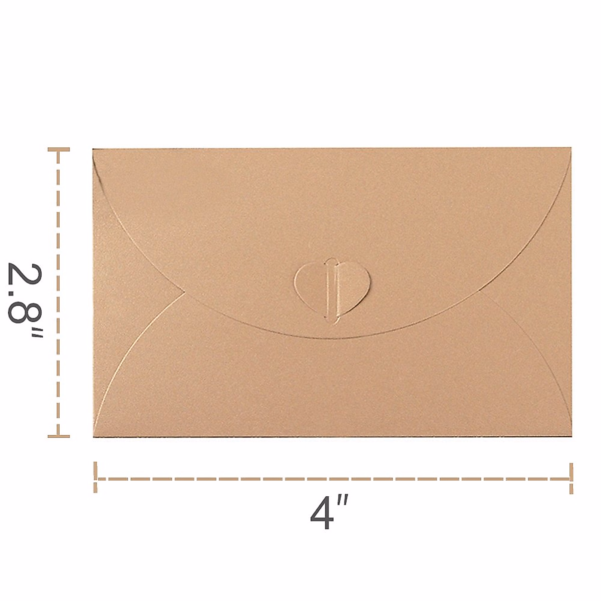 HANSGO Thank you Envelopes, 100PCS 4 x 2.8 inch Mother's Day Cards Greeting Cards Small Gift Card Holders with Heart Shaped Clasp，Mini Envelopes for Note Cards, Business Card, Wedding，Graduation