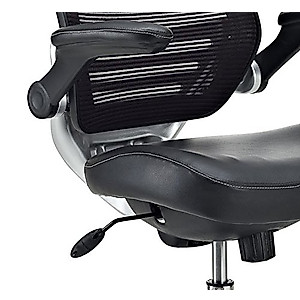 Modway Edge Drafting Chair - Reception Desk Chair - Flip-Up Arm Drafting Chair in Black