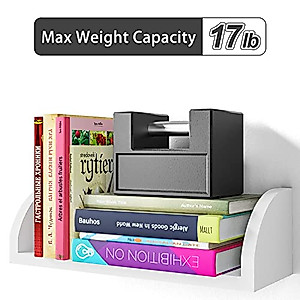 SRIWATANA White Floating Shelves, Nursery Wall Shelves Set of 3, Solid Wood Shelves for Bedroom, Living Room, Kitchen, Bathroom - White