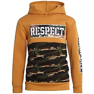 Quad Seven Boys' Fleece Jogger Set - 4-Piece Athletic Pullover Fleece Hoodie Sweatshirt and Jogger Sweatpants (Size: 4-16), Size 8, Camo Respect