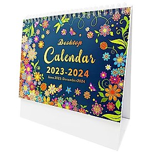 Desk Calendar 2023-2024, Monthly Desktop Calendar (June 2023-December 2024), Academic Month to View Standing Desk Office Calendars Year Planner