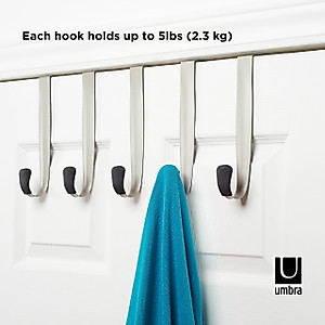 Umbra Schnook Steel Over-the-Door Multi-Hook, 5-Hook