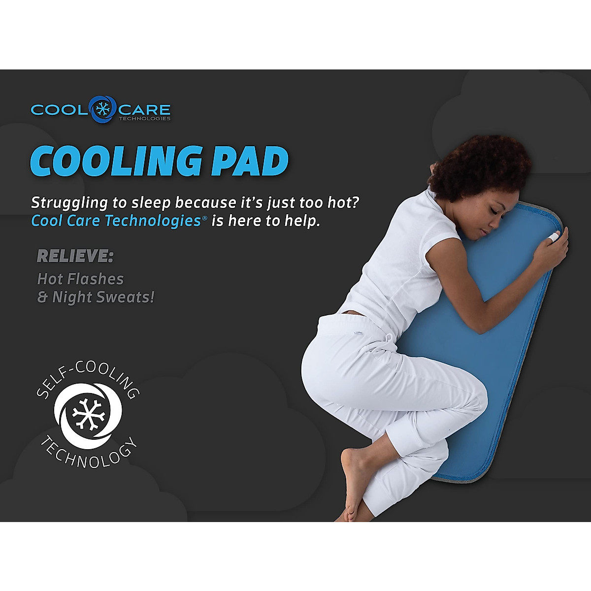 Cool Care Technologies Cooling Pad for Bed - Pressure Activated Gel Cooling Mattress Pad Provides Instant Cool Relief for 1 to 3 Hours- Place Cool Mat on Your Bed