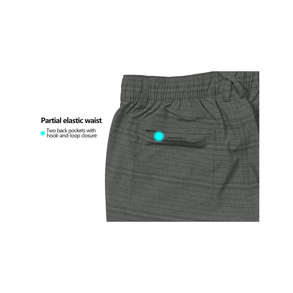 Little Donkey Andy Men’s 12 Inch Bermuda Shorts, UPF 50 Stretch Golf Shorts for Casual Travel (Black XL)