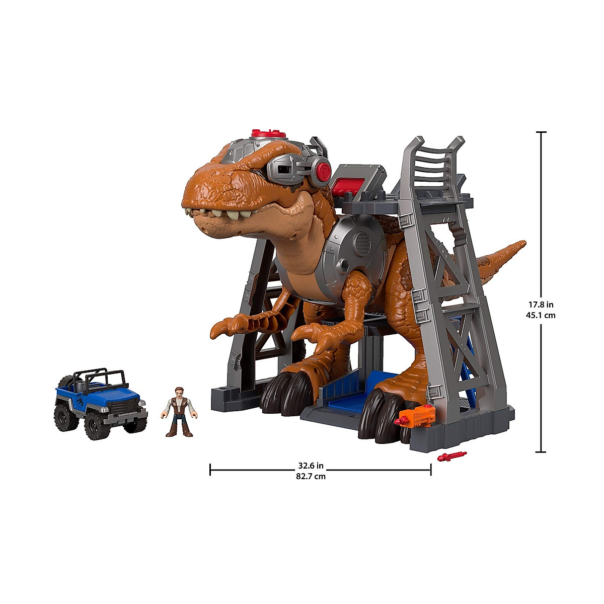 Fisher-Price Imaginext Jurassic World Dinosaur Toy, T. rex with Lights & Owen Grady Figure, Preschool Kids Ages 3+ Years (Amazon Exclusive)