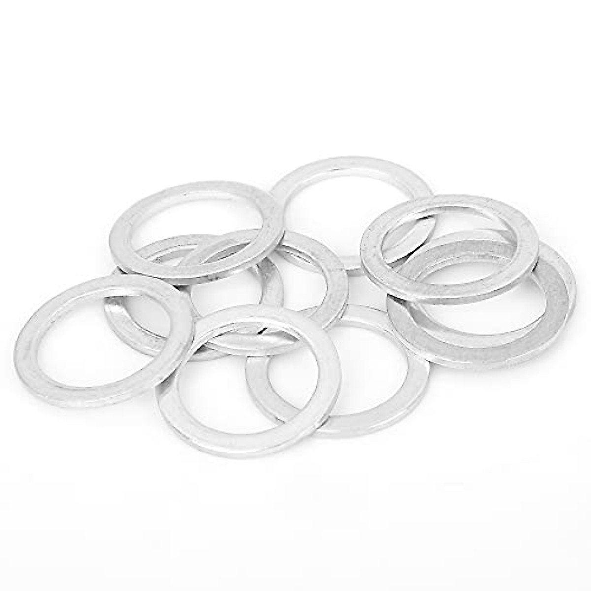 X AUTOHAUX 10pcs M18 Silver Tone Car Oil Drain Plug Gaskets Replacement for Porsche 900-123-106-30