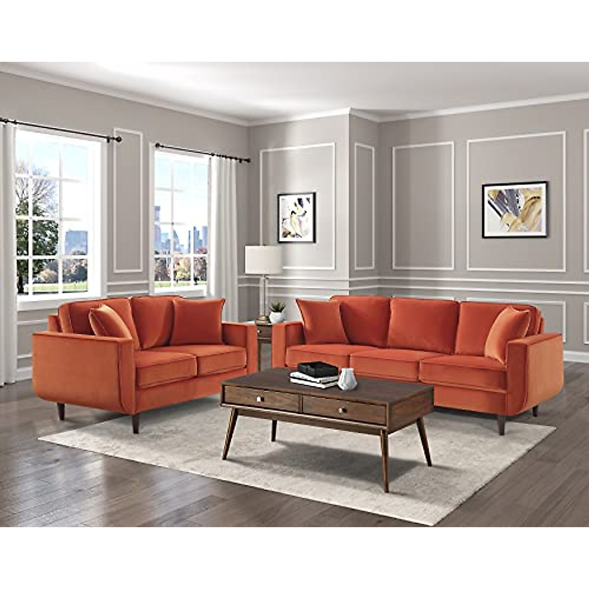 Lexicon Mapleton Living Room Sofa, Orange