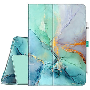 Fintie Folio Case for iPad 9th / 8th / 7th Generation (2021/2020/2019) 10.2 Inch - [Corner Protection] Premium Vegan Leather Stand Back Cover w/Pencil Holder, Auto Sleep/Wake, Emerald Marble