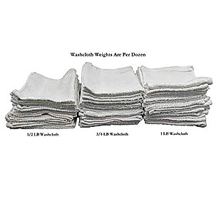 Marquis Mills 12 Inch x 12 Inch White Cotton Value Washcloths - Reusable Lt Weight Thin Cloth Rags - Bath/Exfoliating/Kitchen/Garage - 1 Lb per Dozen - Set of 24