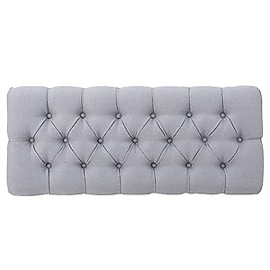Christopher Knight Home Scarlett Fabric Ottoman Bench, Light Grey 17.25”D x 41.00”W x 16.75”H