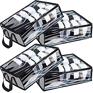 4 Pcs Baseball Hat Organizer for Baseball Caps Wide Hat Storage Holds up to Total 200 Caps Hat Holder Hat Case Hat Boxes for Men Women Hat Rack Hat Bag Container for Closet Home Travel Display, Gray