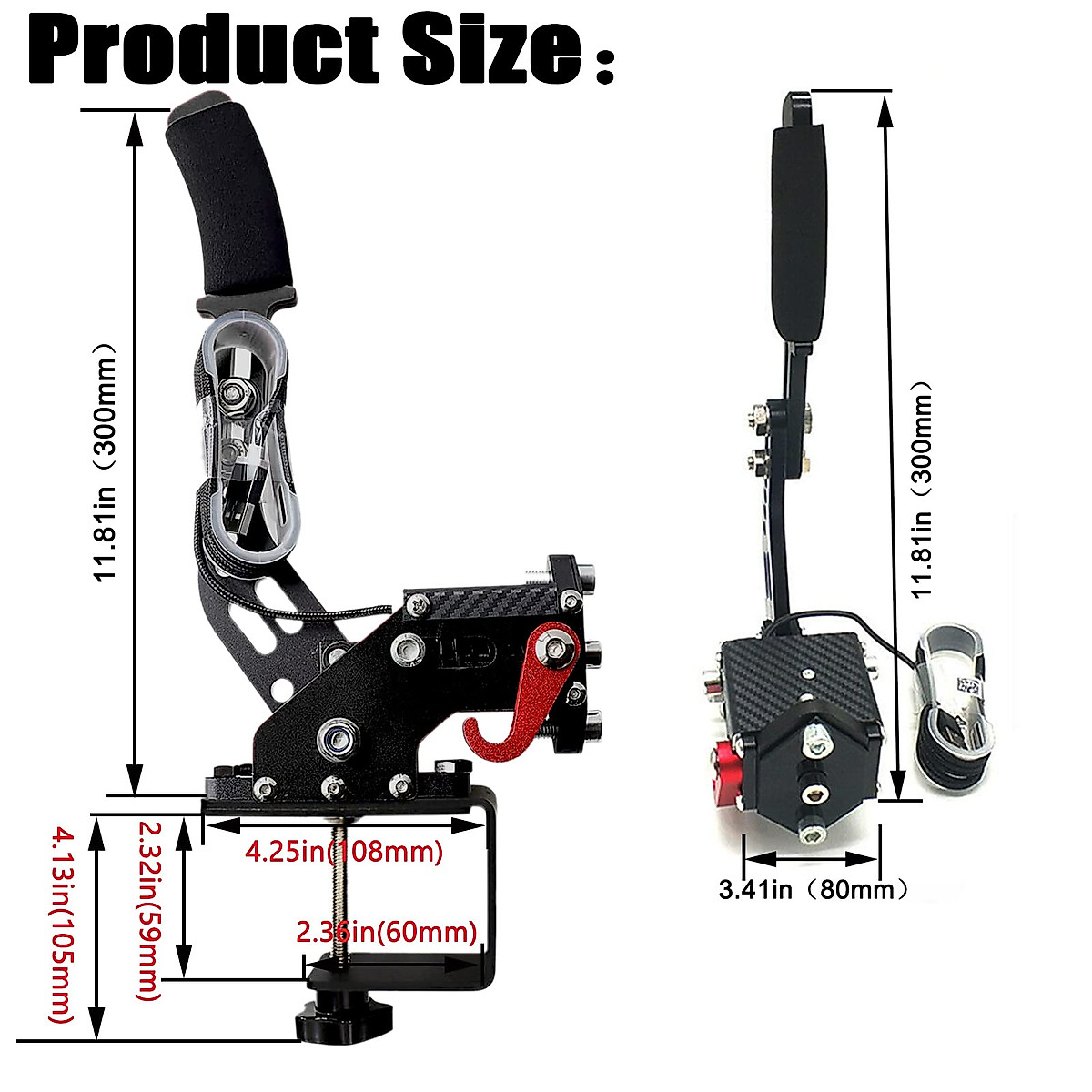 Obokidly Upgrade USB Handbrake Support G920 Compatible With XBOX ONE/XBOX ONE S For Simracing Game Sim Rig With Clamp Also Suitable For PC (Black)
