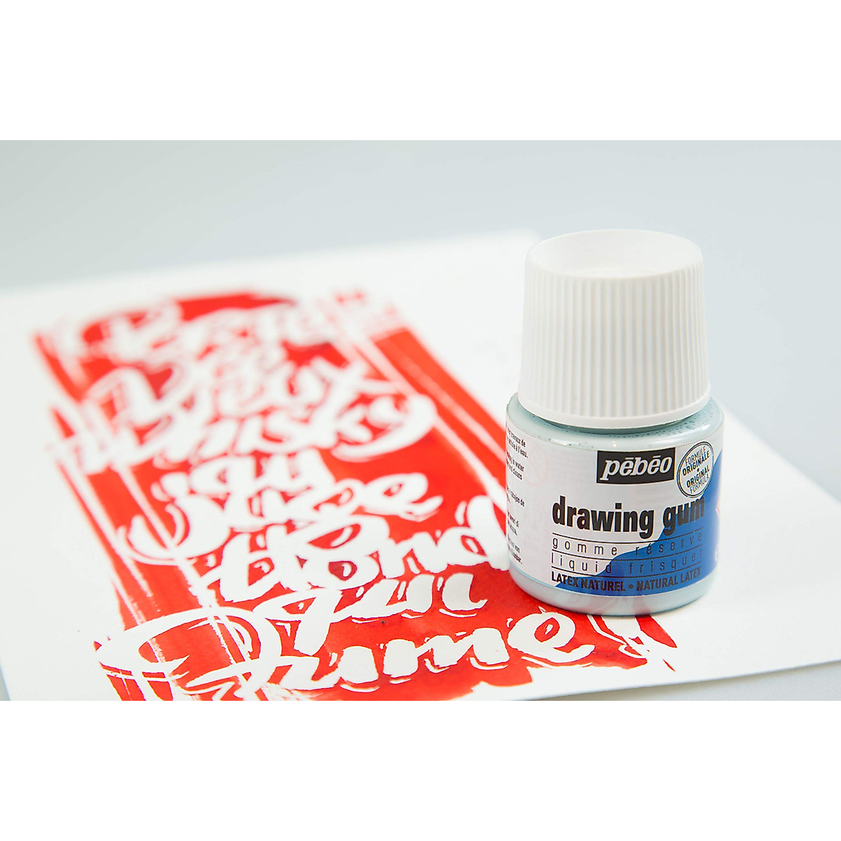 Pebeo Easy Peel Liquid Latex Masking Fluid - Drawing Gum - Dries Quickly - For Ink - Watercolor - Gouache Painting & Illustration - Fine Arts & Crafts Supplies - 45ml Bottle