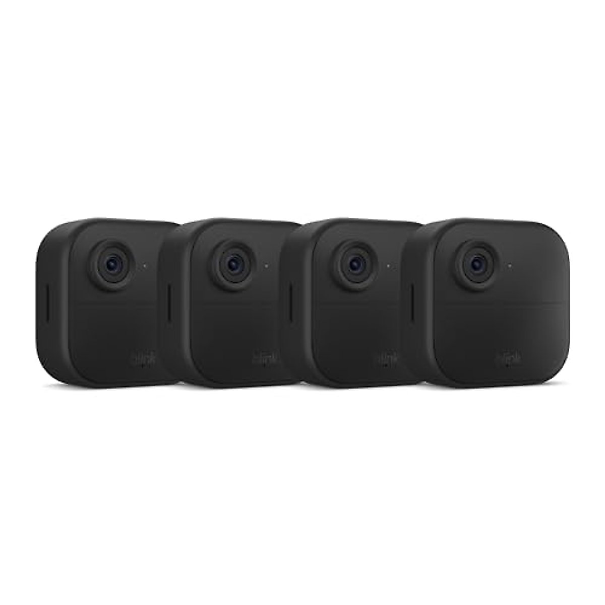 Blink Outdoor 4 (newest model), Wire-free smart security camera, two-year battery life, two-way audio, HD live view, enhanced motion detection, Works with Alexa – 4 camera system