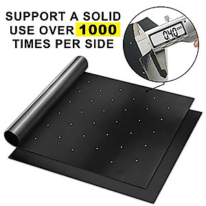 GRILLART Grill Mat with Holes - 100% Non-Stick 600 Degree BBQ Grill Mats (Set of 2) - Heavy Duty, Reusable, Easy to Clean Barbecue Grilling Mat Accessories - Works on Electric Grill Gas Charcoal BBQ