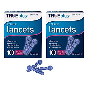 1x 100ct TRUE METRIX Test Strips + 2X 100ct 30g TRUEplus Lancets + TRUEplus Lancing Device + TRUEplus Log Book