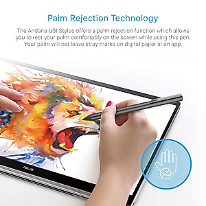 Andana USI Stylus Pen, Touch Screen Stylus for USI Chrome OS, Active Digital Pen Compatible with Chromebook Devices from Acer, Asus, HP, Lenovo, Samsung (Black)