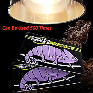 4 Pcs Quick Test UVB Sensor, Reptile UV Tester Heating Lamp Photochromic UVB Card Indicator, Reused 500 Times