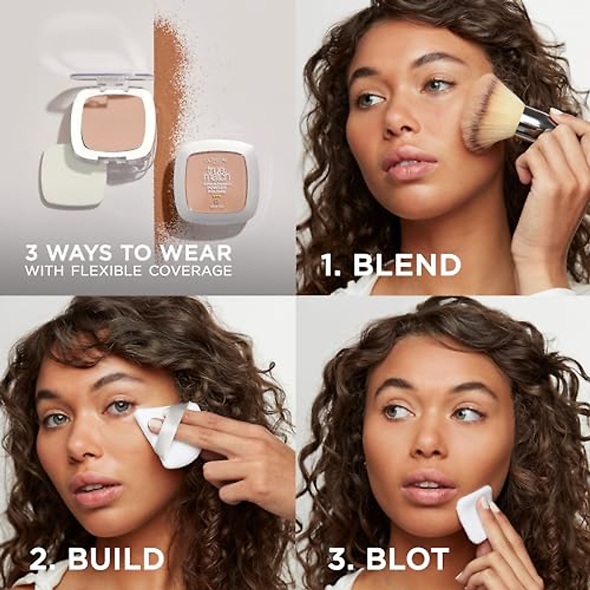 L'Oreal Paris True Match Super Blendable Oil Free Foundation Powder, W4 Light Medium, 0.33 oz, Packaging May Vary