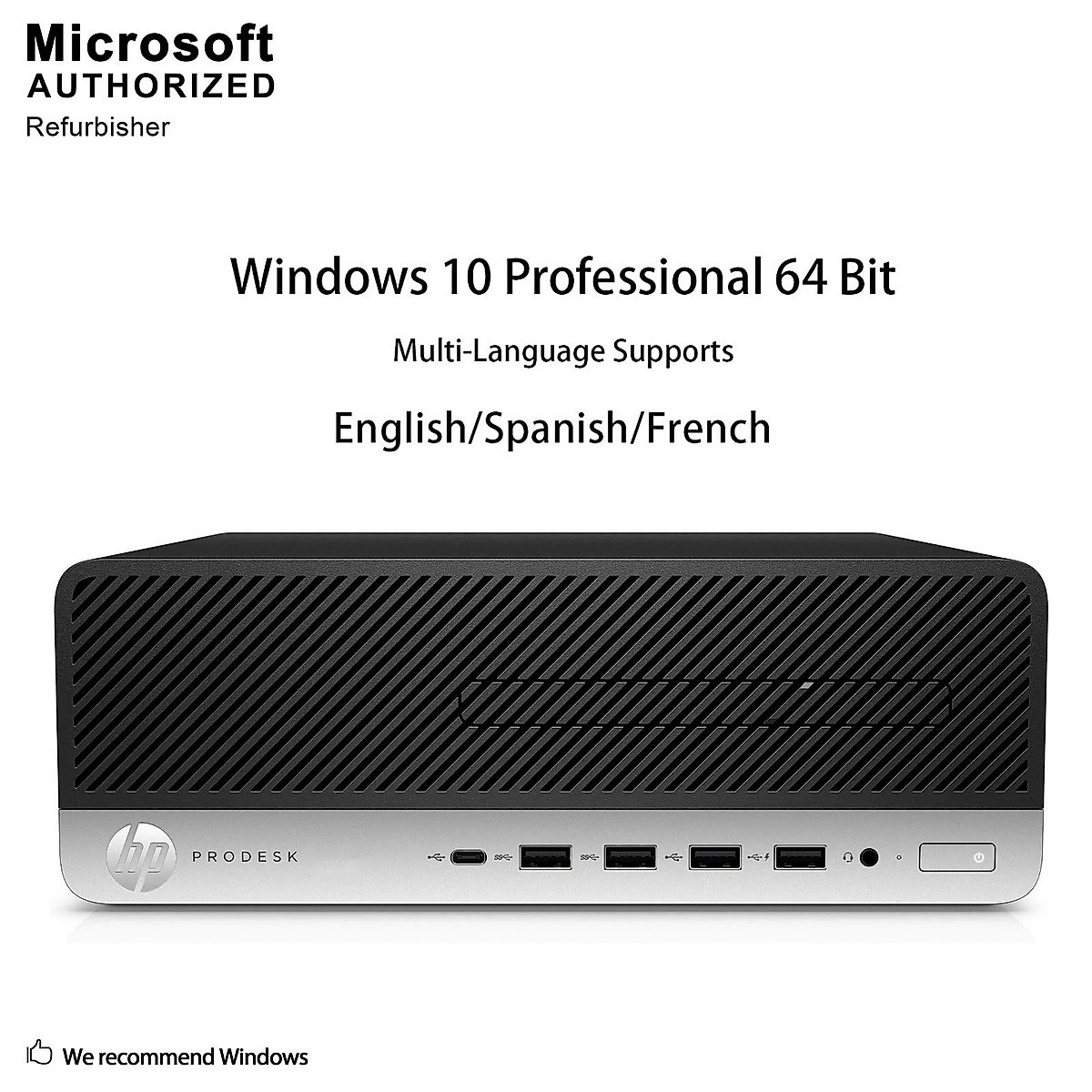 HP ProDesk 600 G3 Small Form Factor PC, Intel Core Quad i5 6500 up to 3.6 GHz, 16GB DDR4, 1TB SSD, WiFi, BT 4.0, VGA, DP, Win 10 Pro 64-Multi-Language Support English/Spanish/French(Renewed)