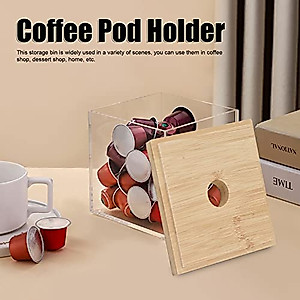 KOSDFOGE Coffee Bar Organizer, with Lid Coffee Capsule Holder, Clear Acrylic Dispenser,Tea Bag Organizer Sugar Storage Holder Coffee Bar Accessories