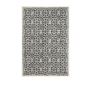 SAFAVIEH Cambridge Collection 8' x 10' Black/Ivory CAM123E Handmade Moroccan Premium Wool Area Rug