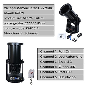 LED Professional Confetti Launcher Cannon Machine, Confetti Blower Machine Confetti Cannon 12X3W RGB 3 in 1 DMX/Remote Control for Weddding Disco Show Club Stage Party