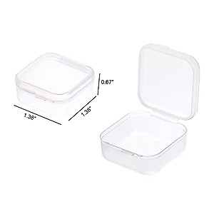 12 Pack Small Plastic Box Clear Bead Boxes Craft Storage Containers with Lids for Organizing Beads, Jewelry Making, Small Items, 1.38x1.38x0.78inch