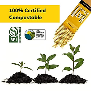 HAY! Straws Tall Drinking Straw | 100ct | 7.75" | 100% Biodegradable, 100% Plant-Based, Never Soggy, Gluten-Free | Sustainable Alternative to Plastic & Bioplastic Straws