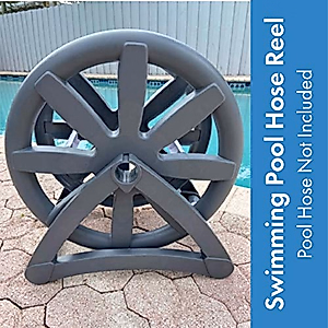 SmartClear SPAGHR001 Swimming Pool Storage Reel – Hose Not Included – Lightweight, Durable Design, Chemical and Weather-Resistant, Grey