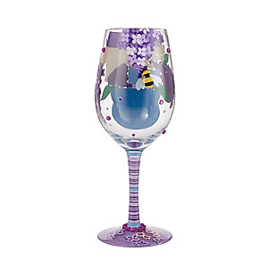 Enesco Designs by Lolita Best Grandma Ever Hand-Painted Artisan Wine Glass, 15 Ounce, Multicolor