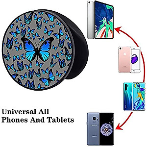 (3 Pack) Cell Phone Holder Animals White Blue Butterfly Expanding Grip Stand Finger Kickstand for Smartphone and Tablets