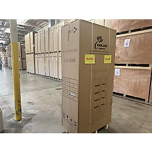 Commercial Refrigerator Glass 2-Door Slim Merchandiser Display Cooler Case Fridge NSF, Bottom-Mounted, 36 inches width, capacity 18 cuft 110V, Restaurant Kitchen Cafe LGS-650W