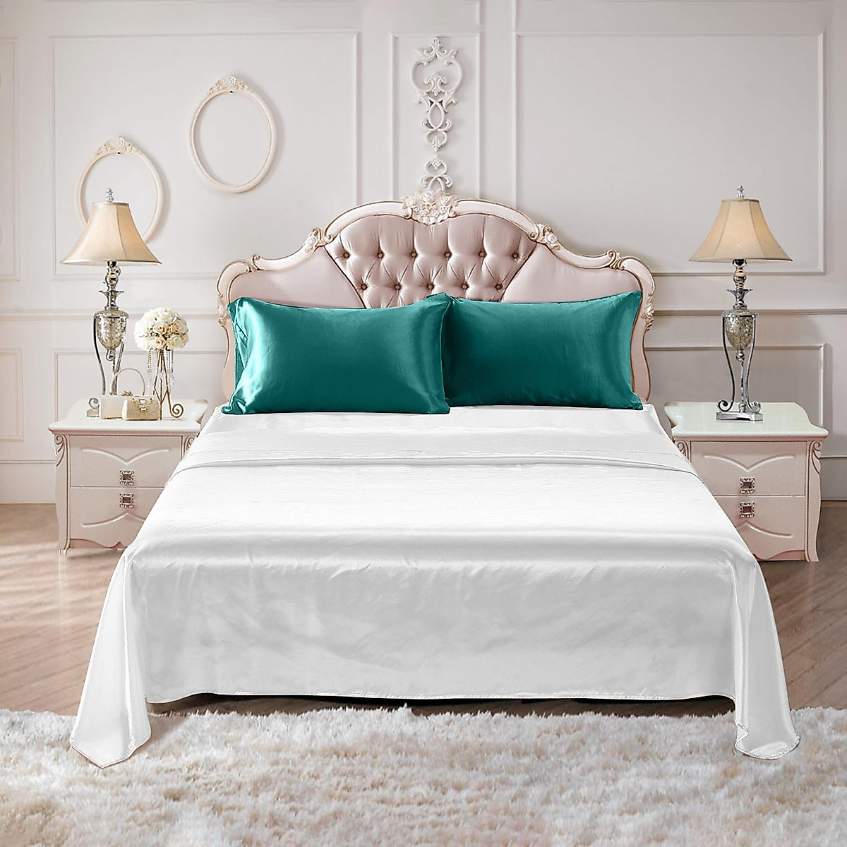 2 Packs Silk Pillow Cases, Satin Pillowcase for Hair and Skin, Pillowcases Standard Size Set of 2, Luxury Soft Satin Pillowcovers 20x30 Inches, for Women Men