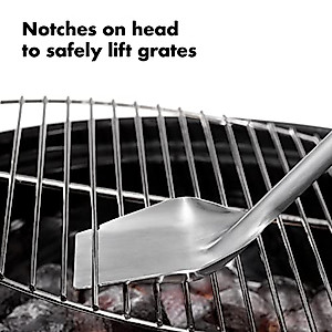 OXO Good Grips Grate Lifter Coal Rake, 2Coal Shovel & Rake, Stainless Steel