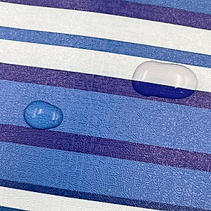 Yifely Mediterranean Blue Stripes Shelf Liner Removable Dresser Drawer Sticker Self-Adhesive Furniture Paper 17.7 Inch by 9.8 Feet