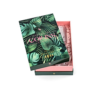 Vintage Flamingo Collins Gin and Rum Cocktail Glasses | Set of 4 | 12 oz Crystal Highball Glassware for Drinking Mojito, Gin Tonic, Bar Drinks | Tropical Glassware Collection