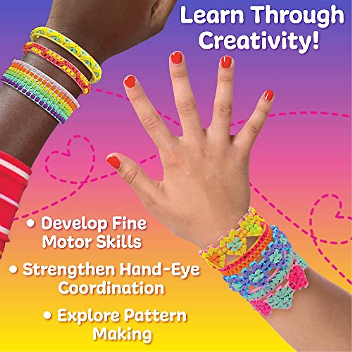 Just My Style Fashion Punch Style & Stitch Loom, Friendship Bracelet Kit, Jewelry Making Activity, Great for Birthday Parties, Sleepovers & Travel, Arts & Crafts for Kids Ages 6, 7, 8, 9