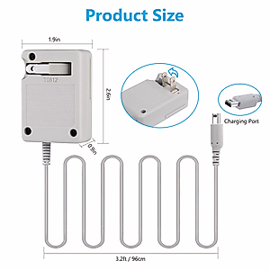 BXIZXD 3DS Charger Compatible with Nintendo 3DS/ 3DS XL/ New 3DS/ 2DS/ DSi Wall Travel Charger Power Cord Charging Cable