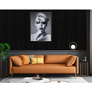 17.7"x118" Black Wallpaper Wood Peel and Stick Wood Contact Paper Black Wallpaper Wood Black Contact Paper Self Adhesive Wallpaper For Wall Countertop Cabinet Shelf Home Decoration Roll Film Roll