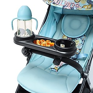 TOLASTO Universal Stroller Snack Tray,Snack Tray for Stroller, Compatible with a Variety of Stroller handrails, ABS Material, Flexible Adjustment of The Installation (Black)
