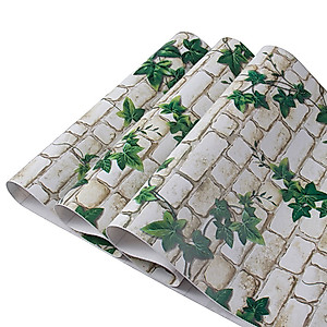 HOYOYO 17.8 x 78 Inches Self-Adhesive Shelf Liner, Self Adhesive Shelf Liner Dresser Drawer Paper Wall Sticket Home Decoration, Grape Leaf