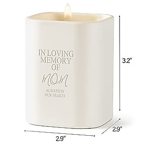 LukieJac Ceramic Memorial Candle Gifts for Loss of Mother Sympathy Candle Gifts for Loss of Mom - in Loving Memory of Mom Bereavement Condolences Remembrance Funeral Grieving Gifts for Loss of Mother