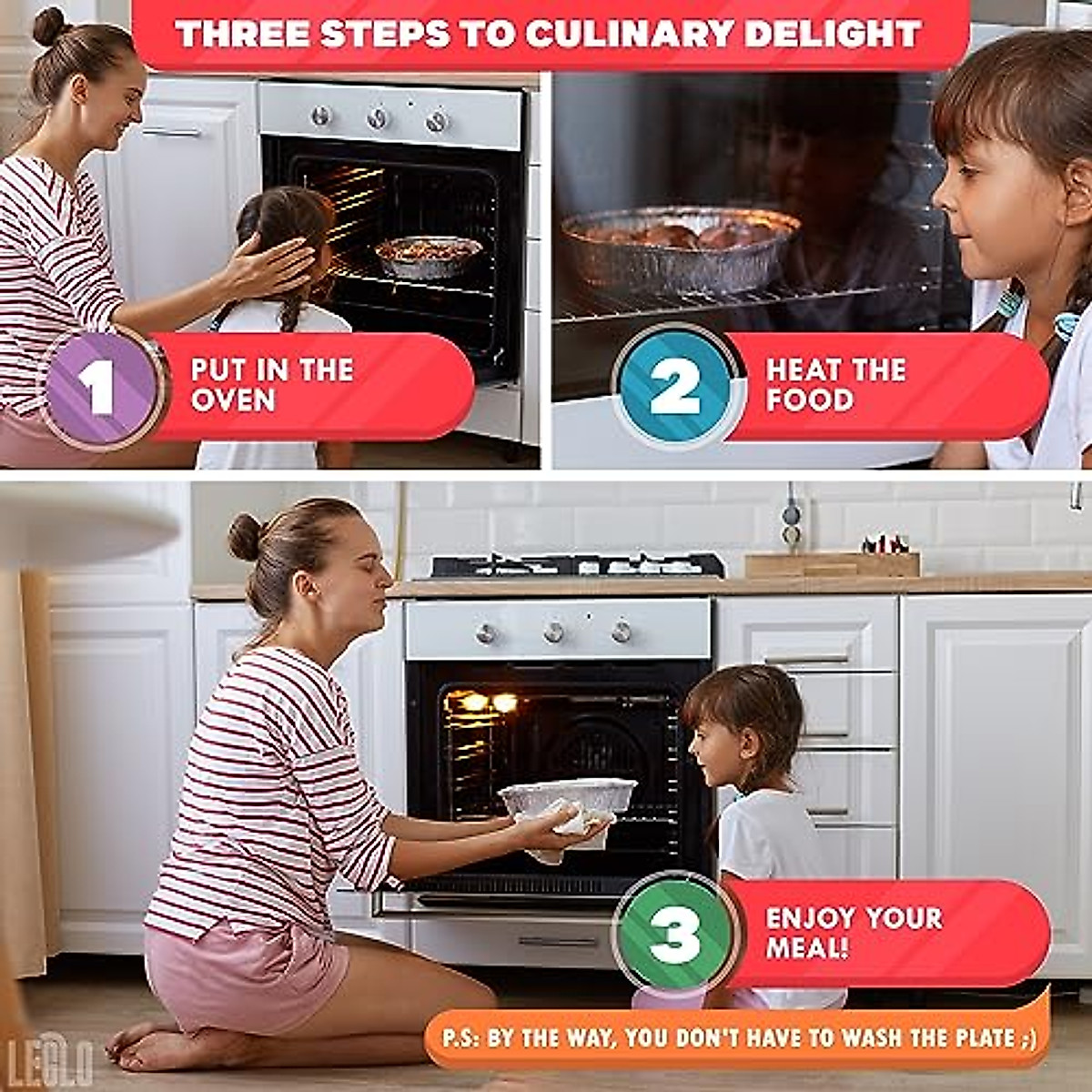 LEGLO 6&#039;&#039; Round Tin Foil Cake Pans - Round Cake Pan Baking Container Pack of 50 Foil Pan Aluminum Foil Pans Microwave Cooking Pan Heavy Duty Cooking Pans- Round Baking Pan Storage Aluminum Pie Pans