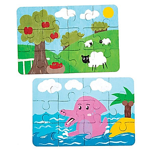 Baker Ross AW602 Wooden Jigsaw Puzzles - Pack of 8, Painting Arts and Crafts for Kids