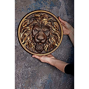 Lion Head Leo Carved Wood furniture appliques Furniture Onlay Wood rosette wood carvings Wall Hanging art