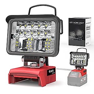 Ecarke LED Work Light Portable Flood Light for Milwaukee M18 18V Lithium Battery with USB&TYPEC Outdoor Charge &Low Voltage Protection Plate,20W Cordless Handheld Work Light Flashlight Tools(Upgraded）