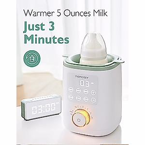 Momcozy Nutri Bottle Warmer, 9-in-1 Baby Bottle Warmer with Night Light, Accurate Temperature to Preserve Fullest Nutrients in Breast Milk, Bottle Warmers for All Bottles with Breastmilk or Formula