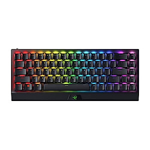 Razer BlackWidow V3 Mini HyperSpeed 65% Wireless Mechanical Gaming Keyboard:HyperSpeed Technology_Yellow Switches_Linear & Silent - Phantom Pudding Keycaps 200Hrs Battery, Green (Renewed)